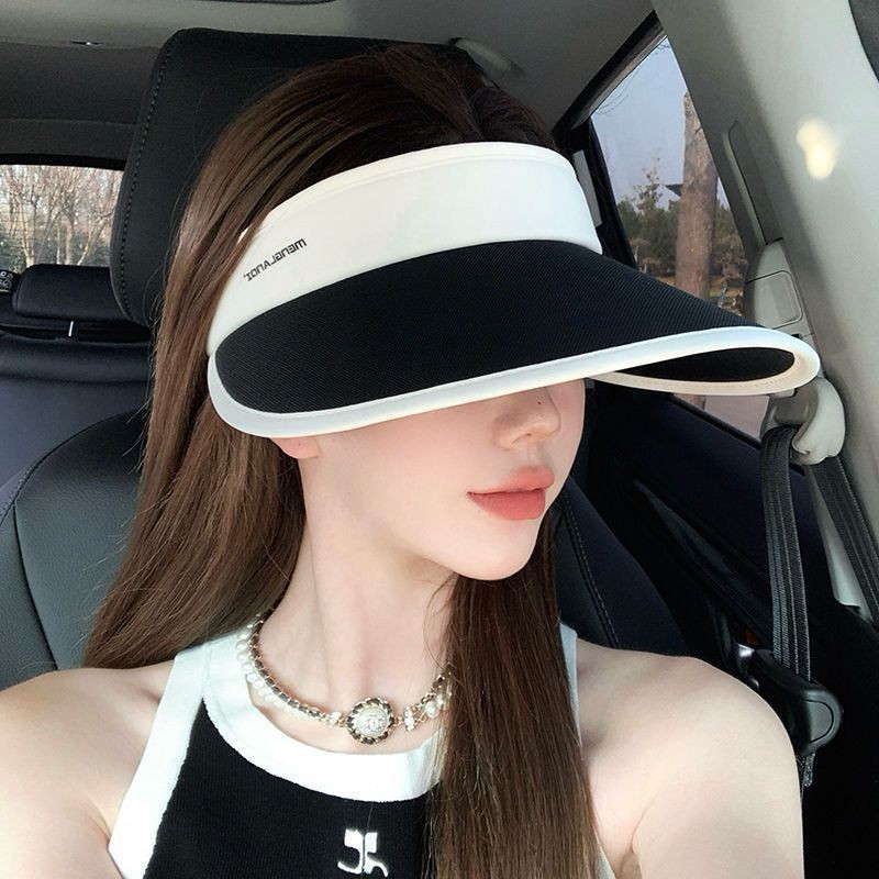 Black Gel Open-Top Sun Visor - Face-Shading UV Hat for Cycling ...