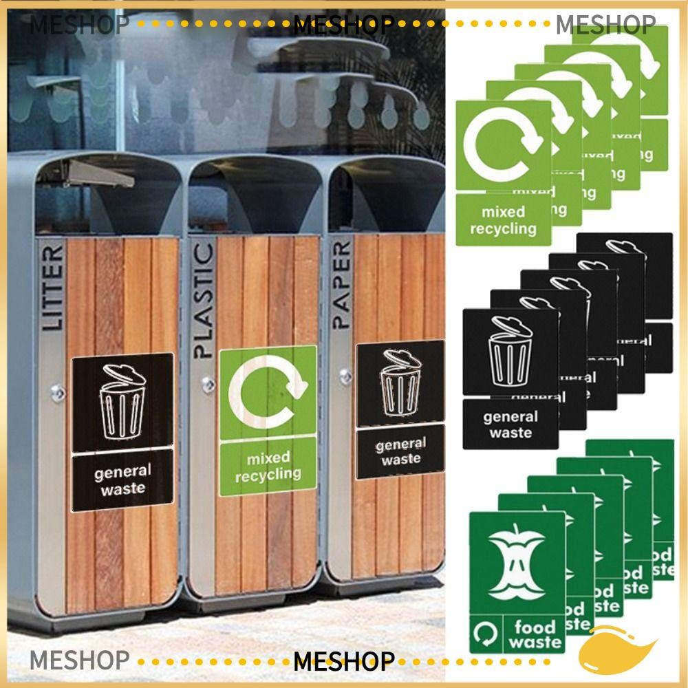 ME 10PCS Trash Bin Stickers, Weatherproof Environment Friendly Recycle ...
