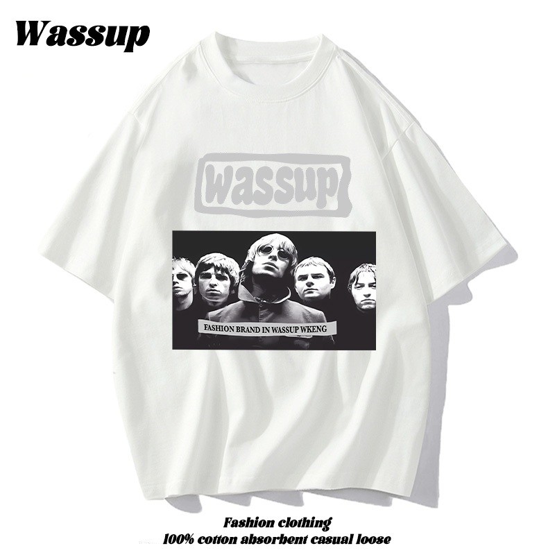 Spot WASSUP T-shirt Band Rock Men's Short Sleeves Loose | Shopee ...