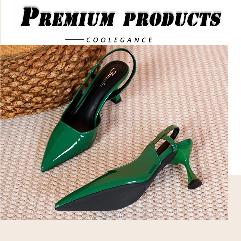 [4color]Korean Fashion Pointed High Heels For Women Classy Leather ...