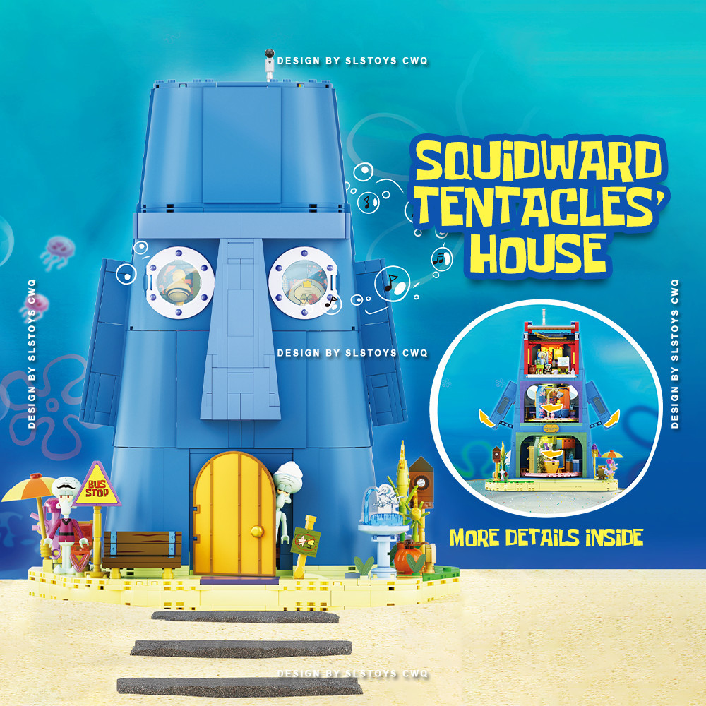 AREA-X Block AB0078 LED Squidward Tentacles’ House Spongebob Decoration ...