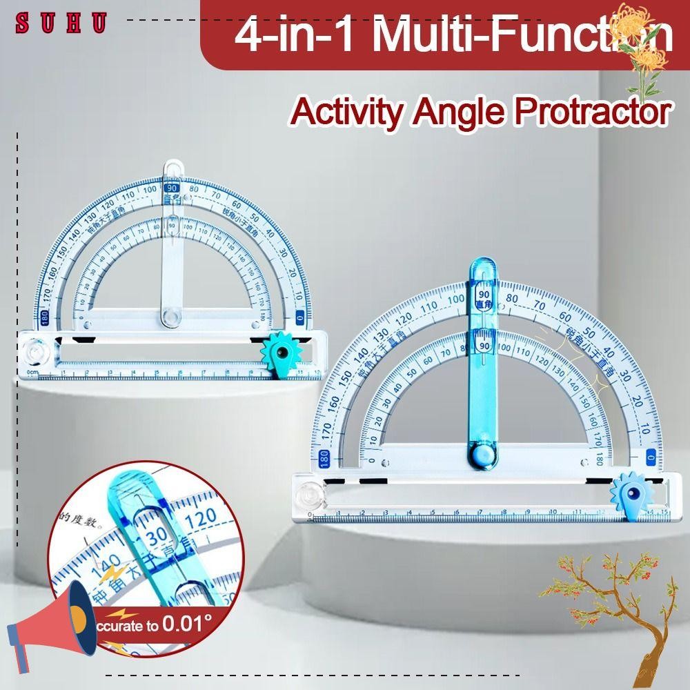 SUHU Bevel Protractor, Plastic Draw Circle Tool Activity Angle ...