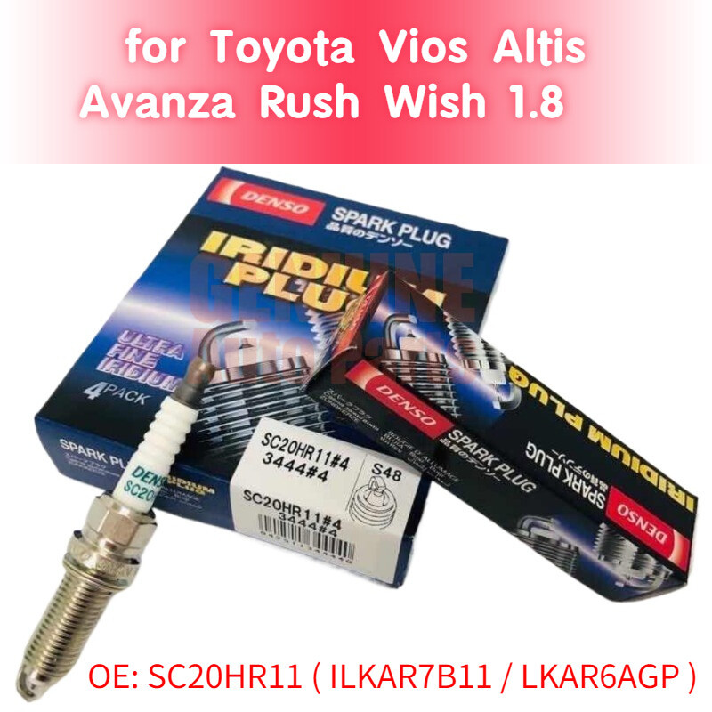 4Pcs Denso SC20HR11 Iridium Spark Plug for Toyota Vios Altis Avanza ...