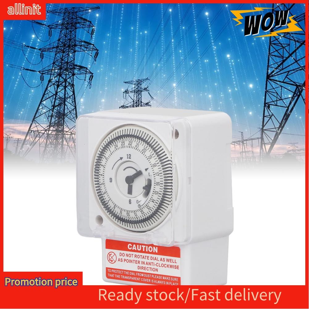 Allinit Industrial Timer 24 Hour Cycle Timing Switch AC220V Waterproof ...