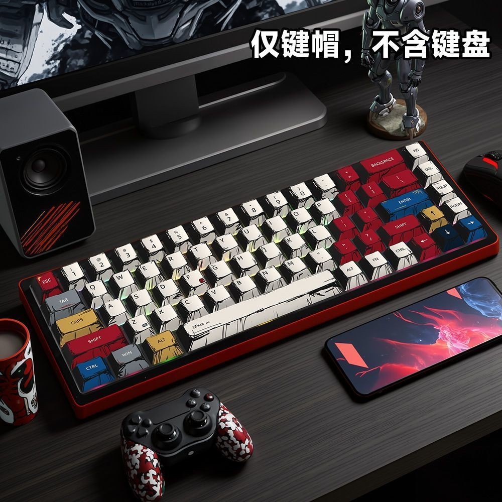 Comic Style Hundred Mixed Light Keycaps PBT Sublimation Size Full Set ...