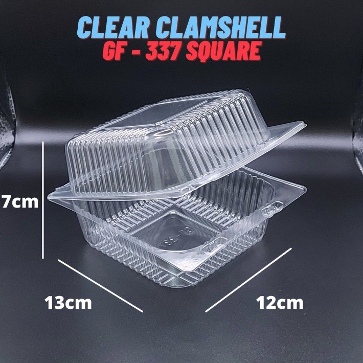 Disposable Clear Clamshell Food Container Quare Box for Cakes Burgers Pastry | Shopee Philippines