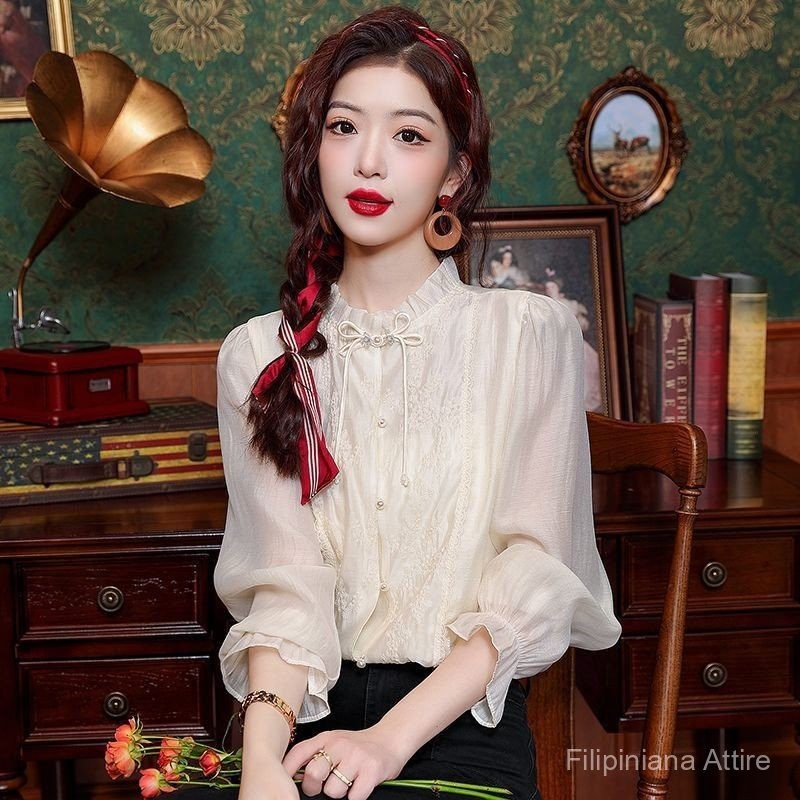 Asian Inspired Attire for Women Barong Blouse Modern Filipiniana Top ...