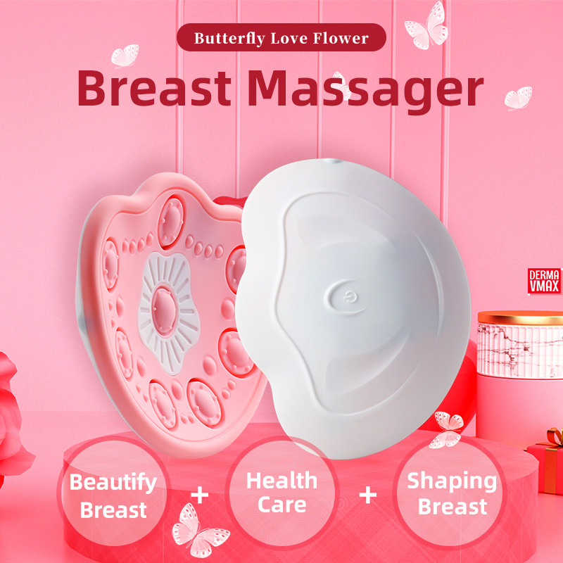 Electric Breast Massage Pads With Hot Compress Wireless Vibration Chest ...