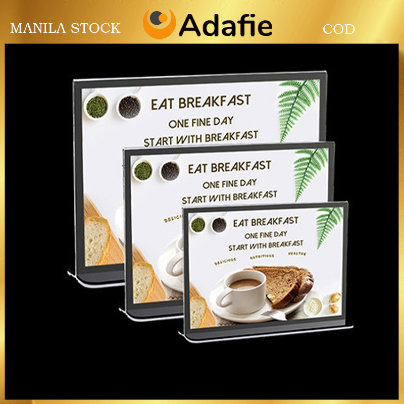 A4/A5/A6 Acrylic Menu Display Stand Transparent Double Side Desk ...