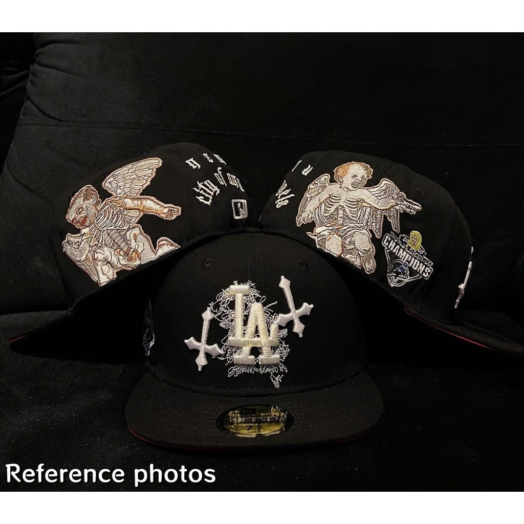 MLB Los Angeles Dodgers City of Angels Red Fitted Hat Skeleton Angel ...