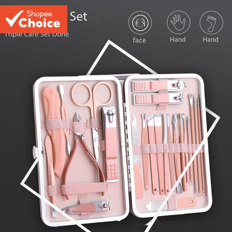 PCs Stainless Manicure Set Nail Clippers Kit Cutter Scissors Pedicure ...