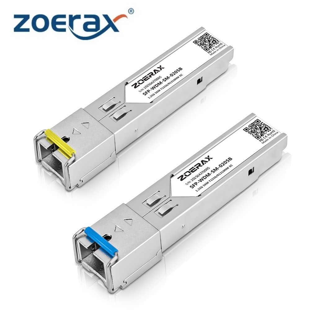 ZoeRax 1 Pair Gigabit SFP Optical Module SC 1.25G Single Mode Fiber 1310nm/1550nm 5KM for ...