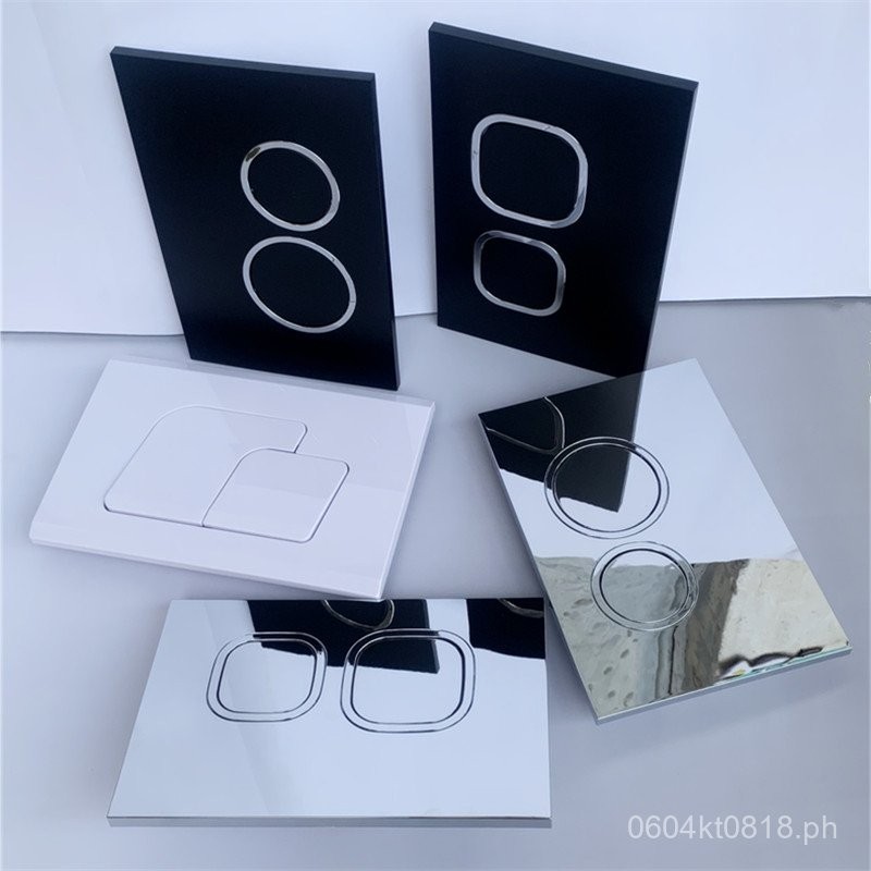 2I Extended Toilet Button Toilet Wall Mount Panel Push Button In-Wall ...
