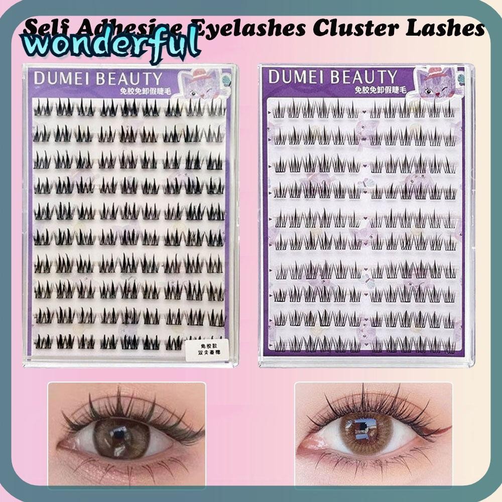 WONDER Cluster Lashes, No Glue Reusable Self Adhesive Eyelashes, 10 ...