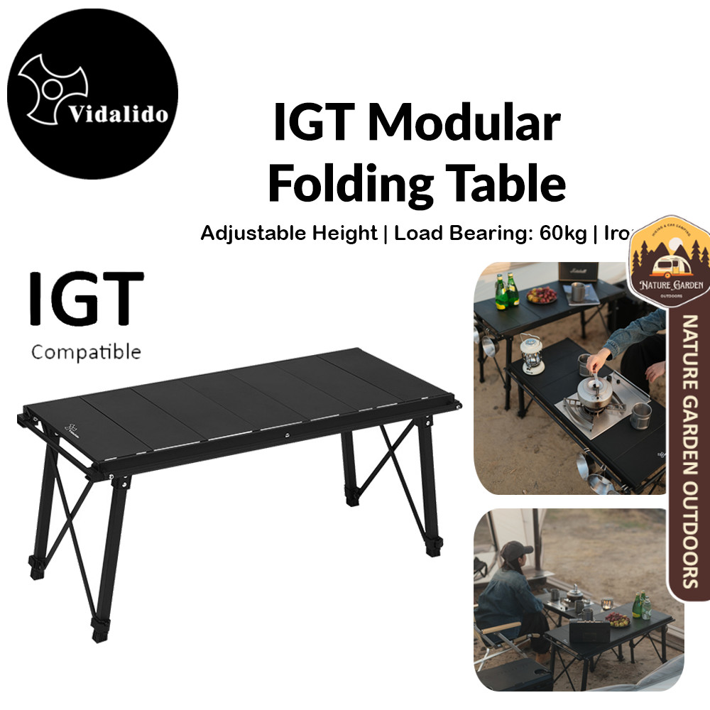 Vidalido IGT Modular Folding Table Tactical Integrated Grill Splicing Table Height Adjustable ...
