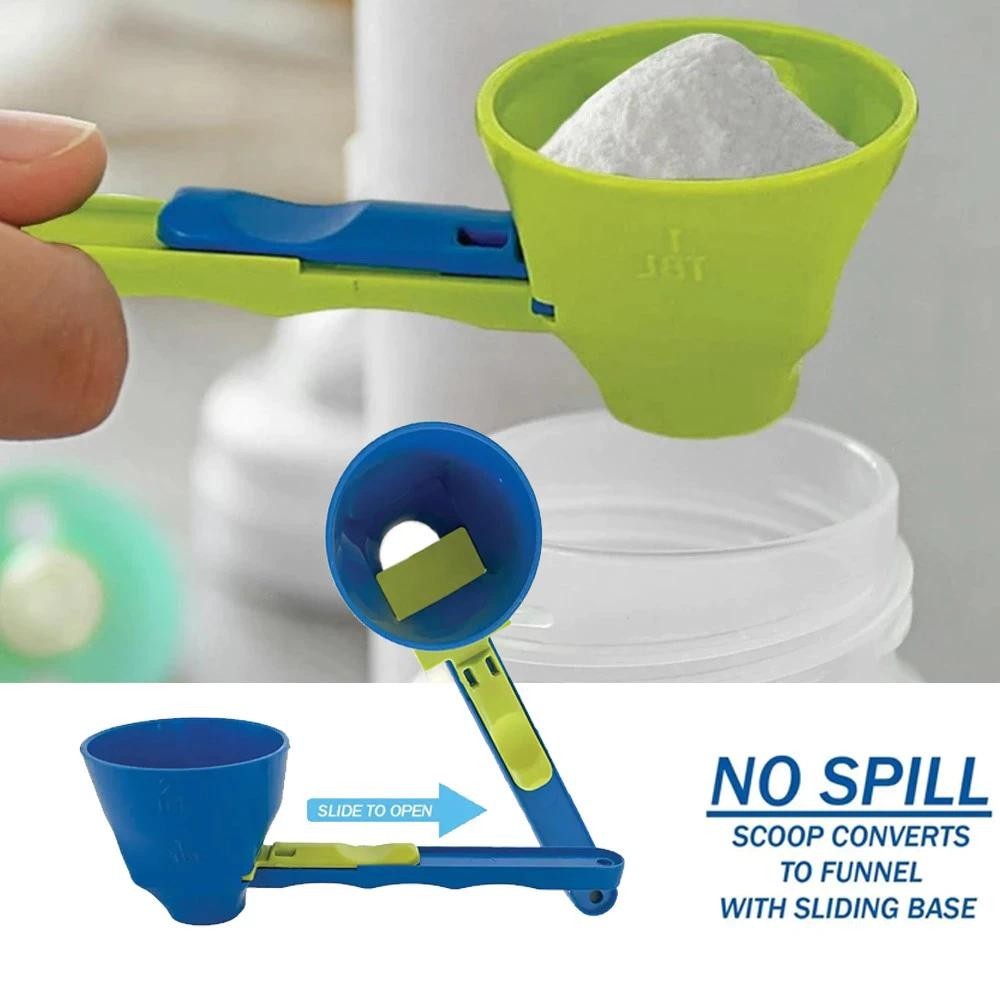 Coffee Scoop Funnel with Sliding Design Milk Powder Measuring Spoon ...
