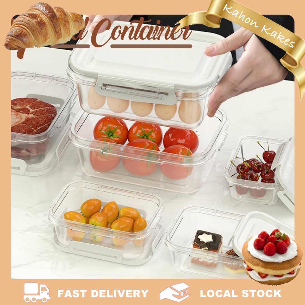 6 Pieces Food Container Plastic Lunch Box Airtight Cover Fresh Keeper ...