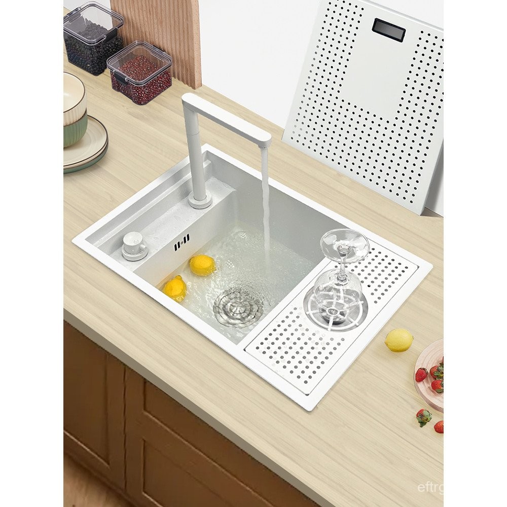 Platinum White Invisible Sink with Cup Washer304Stainless Steel Small ...