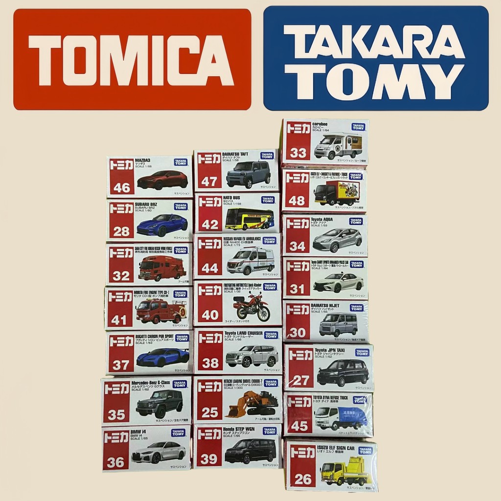 Tomica Red & White Box No.31–60 Assorted Set 1:64 Diecast Car Models ...