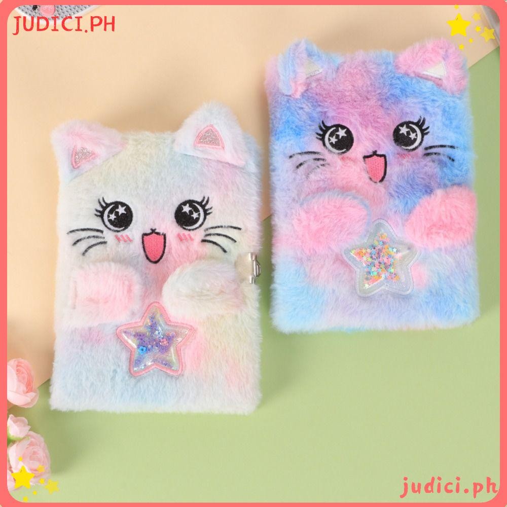 JUDICI 80 Sheets Kids Plush Notebook, Cute Cat with Lock and Keys A5 K ...