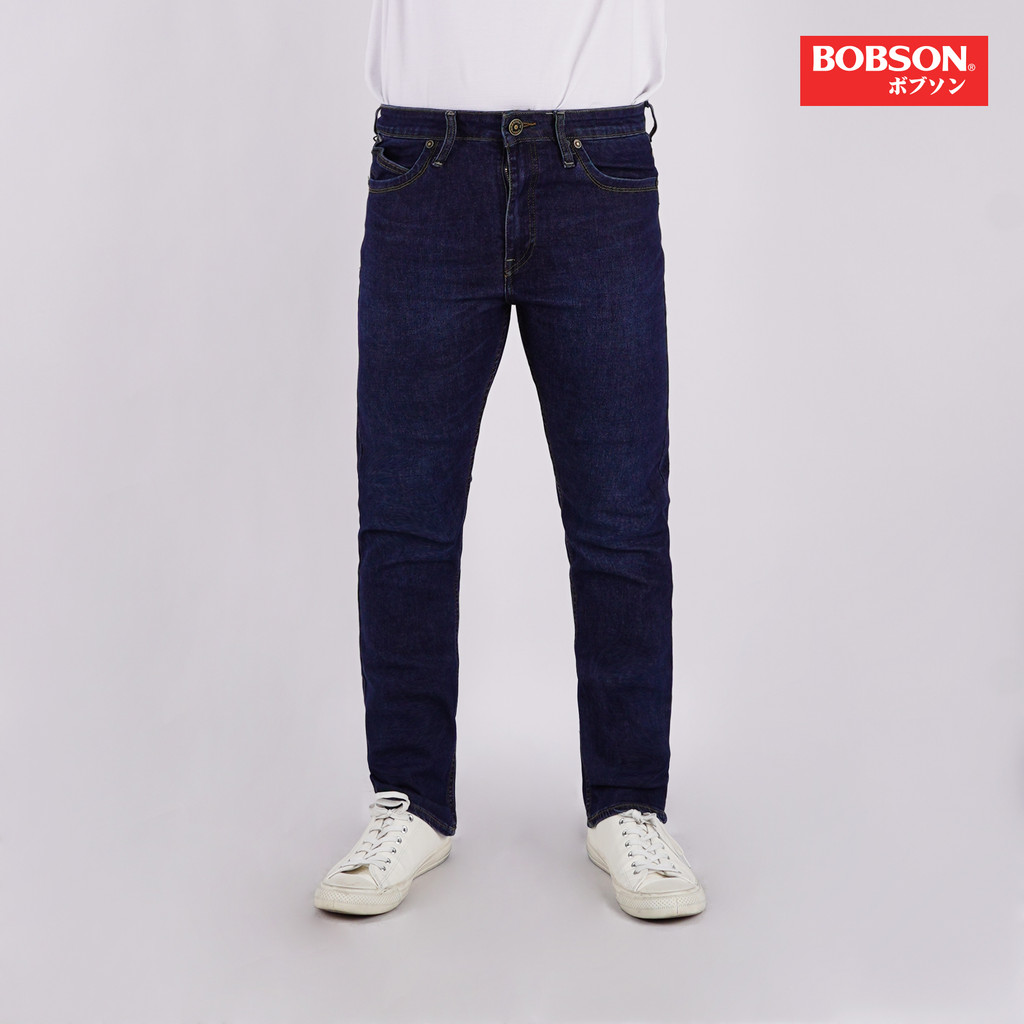 Bobson Japanese Men's Basic Denim Pants Super Skinny Mid Waist 177539 (Dark Shade) | Shopee ...