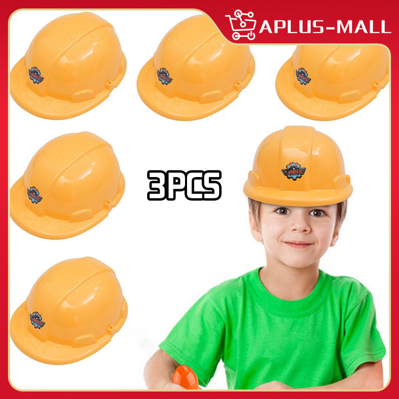 3pcs Kids Engineer Toy Helmet Pretend Role Play Hat Toy Funny Gadgets ...