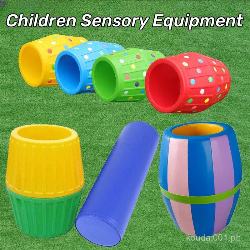 Children Sensory Equipment Drilling Barrel Rolling Barrel Rainbow ...