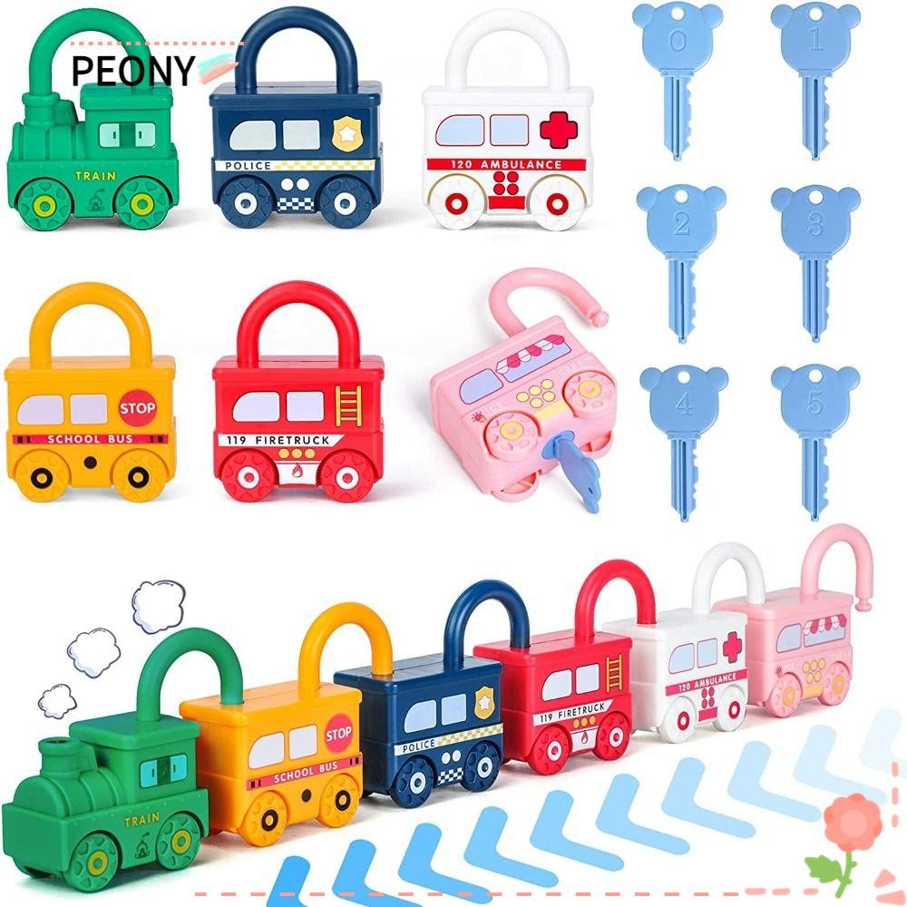 PEONYPH Lock Keys Car Toy, Plastic For Children 1 2 3 Years Kids Early ...