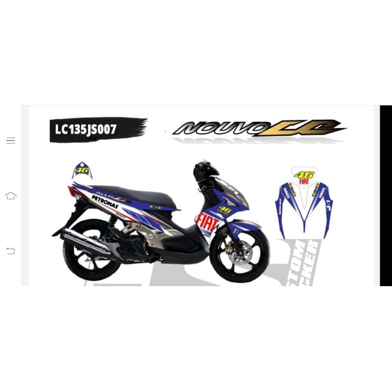 NOUVO LC135 FULL BODY CUSTOM STICKER FIAT VR46 [24hour Ship] | Shopee ...