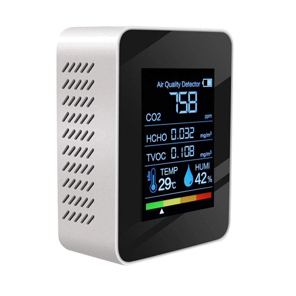 Pcbfun 5-in-1 Carbon Dioxide Detector Formaldehyde Detection HCHO/TVOC ...