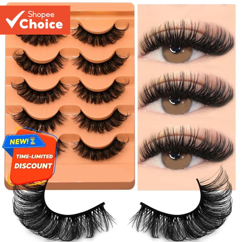 GROINNEYA Russian Strip Lashes Fluffy Lashes 8D Wispy Lashes Dramatic ...