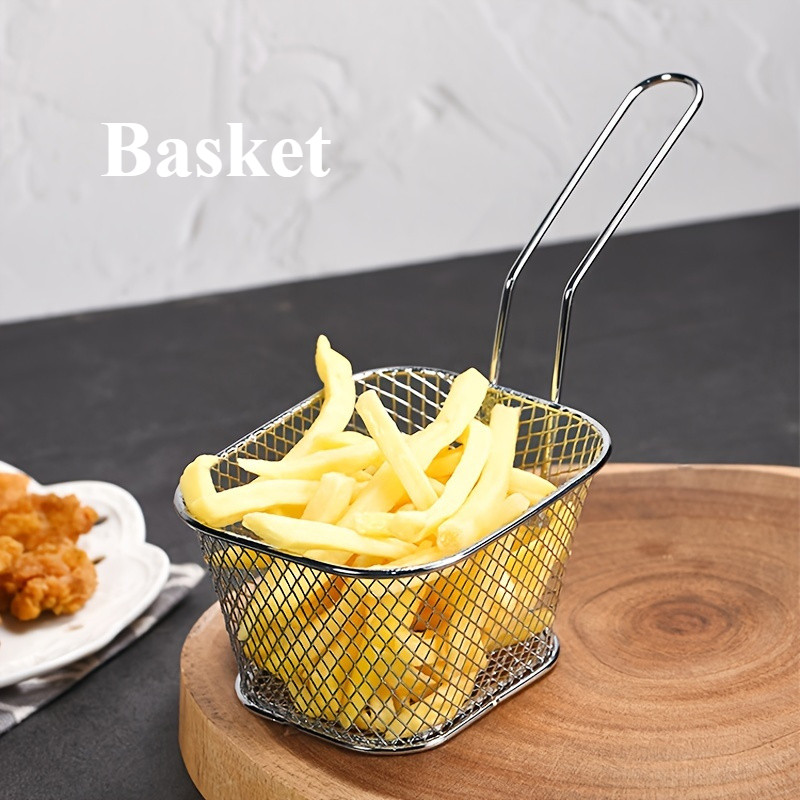 Stainless French Fries Holder Frying Net Mesh Fries Basket Kitchen ...
