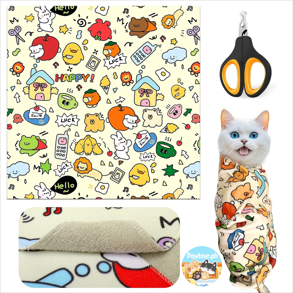 Magic Cat Wrap Anti Escape Grooming Bag Self Adhesive Cat Swaddle Wrap ...