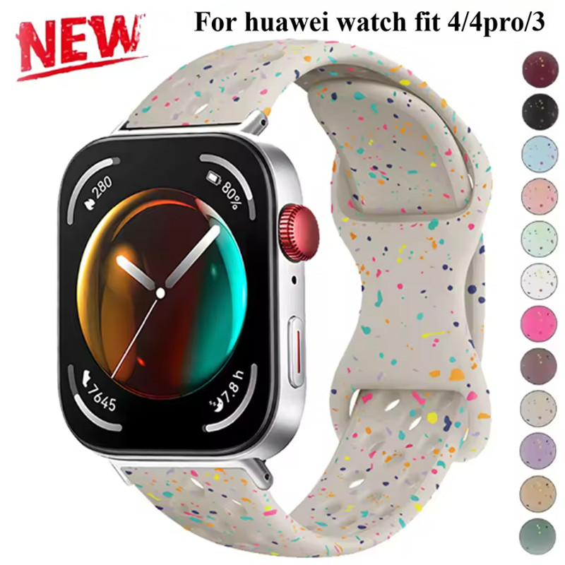 Sport Silicone Band for Huawei Watch Fit 4/Fit 4 Pro Strap Stamp ...