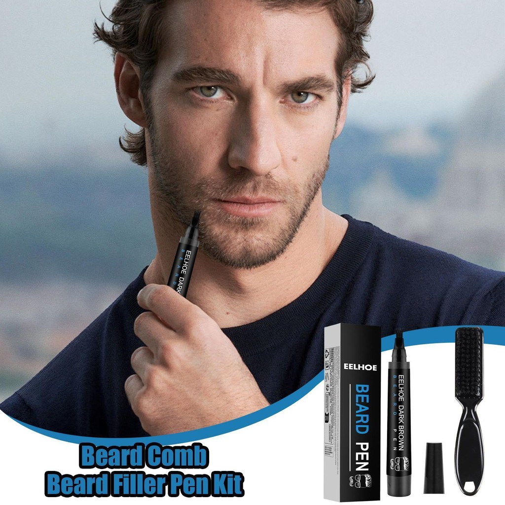 Beard Comb Waterproof Beard Filling Pen Kit Safe Mustache Brush ...