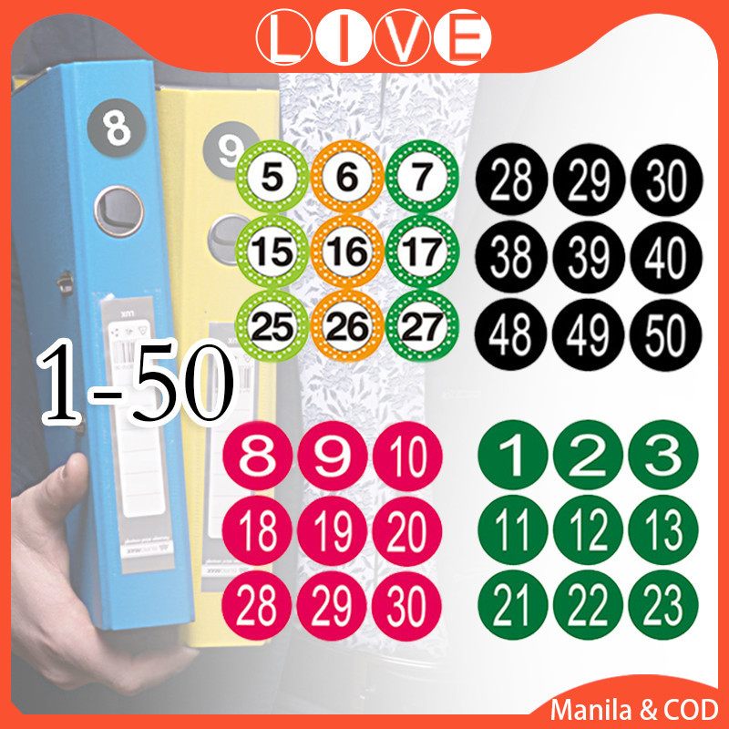 10pcs 1 to 50 Number Stickers Consecutive Number Stickers Waterproof ...