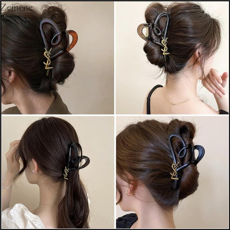 Zein Practical Acrylic Hair Claw Clip Unique Heart Design Hair ...