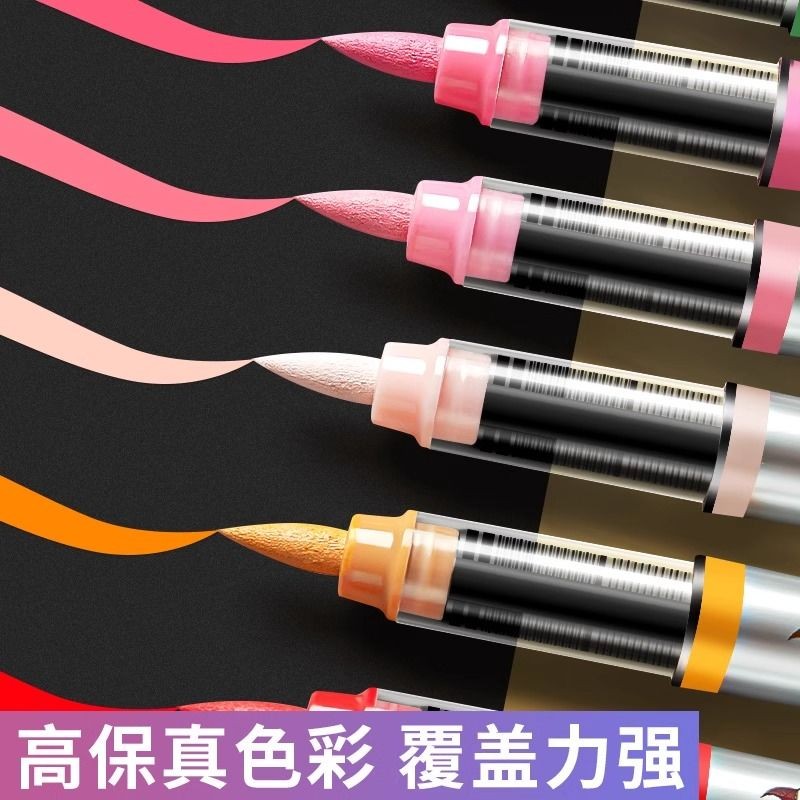 Straight Liquid Soft Tip Acrylic Marker 60 Colors 12 Colors Students ...