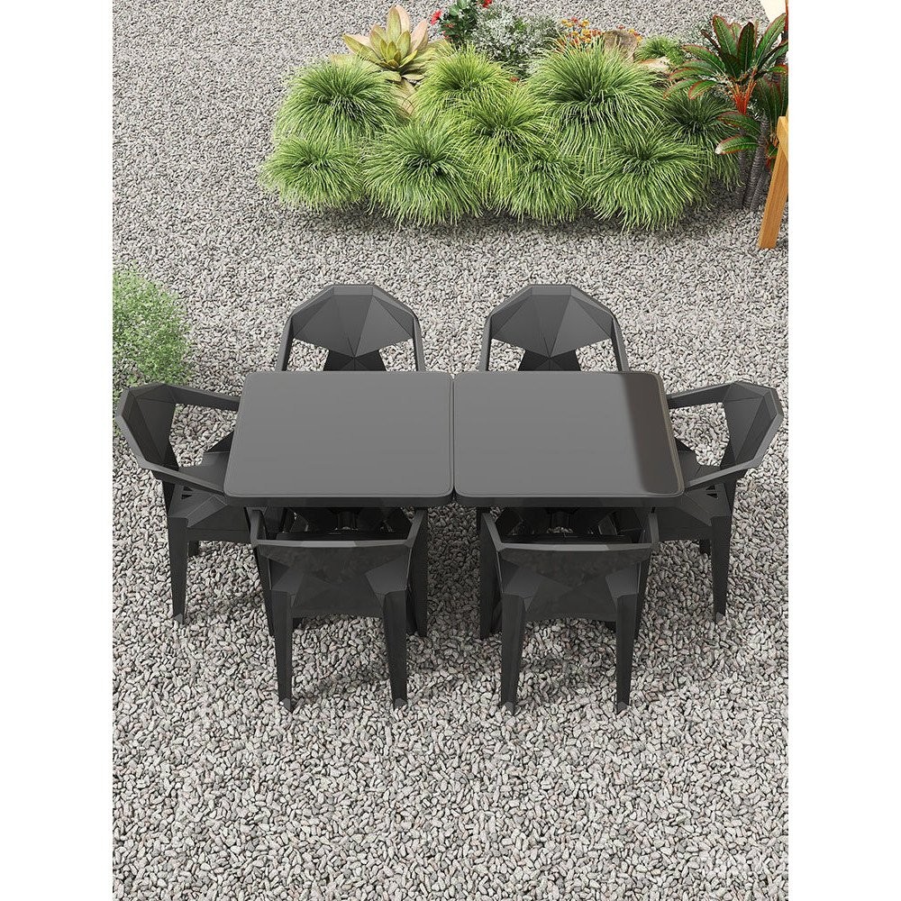 Park Thickened Combination Backrest Simple Chair Fashion Outdoor Table ...
