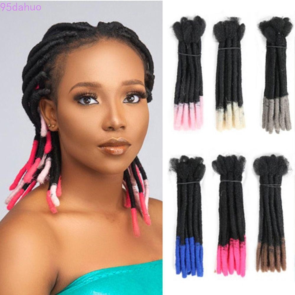 DAHUO 1 Pcs Handmade Dreadlocks Curly Fluffy High quality Synthetic Hair Braids Hair Extensions ...