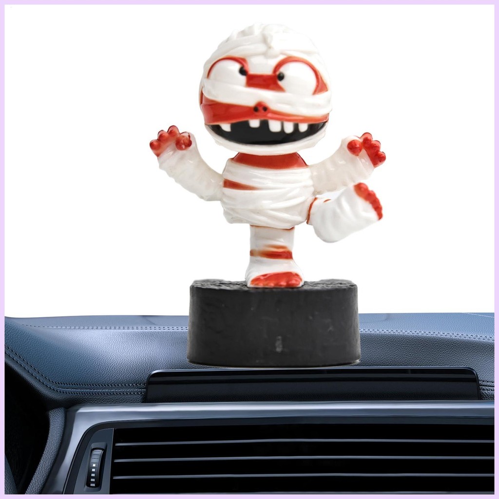 Solar Powered Dashboard Ornament Mummy Shaking Head Car Dashboard ...