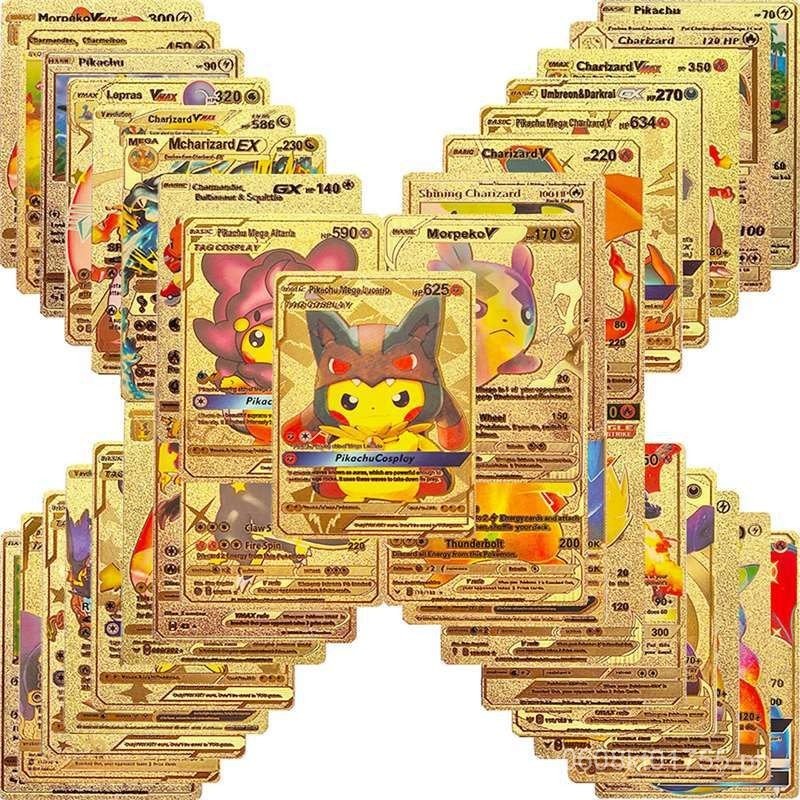 vmax Pokemon Gold Foil Card Charizard Pokémon Card Pikachu Silver Card ...