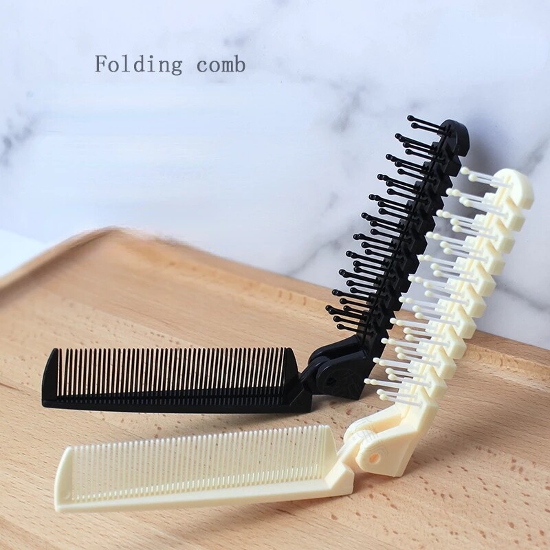 2 in 1 Portable Comb Folding Hair Massage Comb Anti Static Hairdressing ...