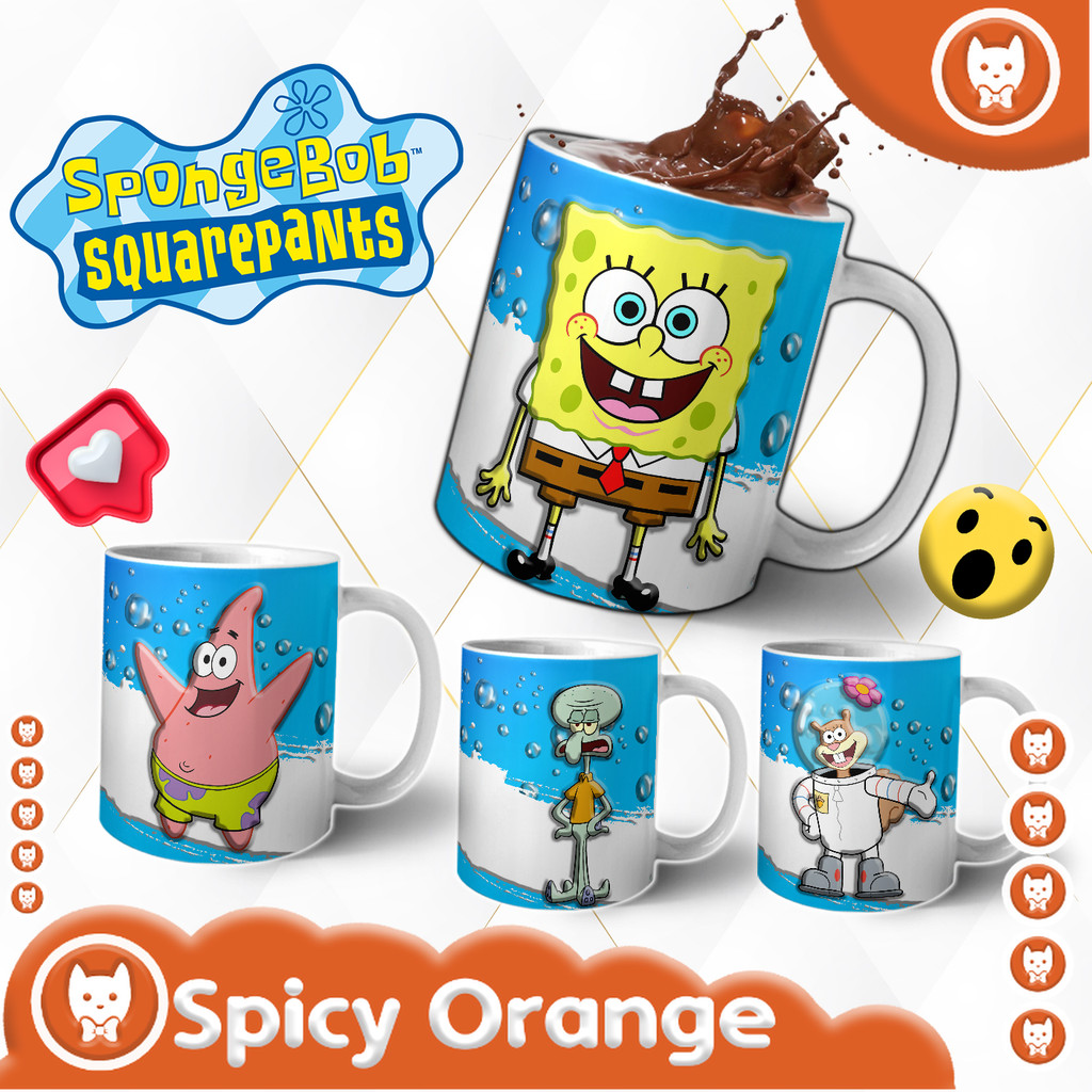 SPONGEBOB SQUAREPANTS MUG DESIGN SPICYORANGE | Shopee Philippines