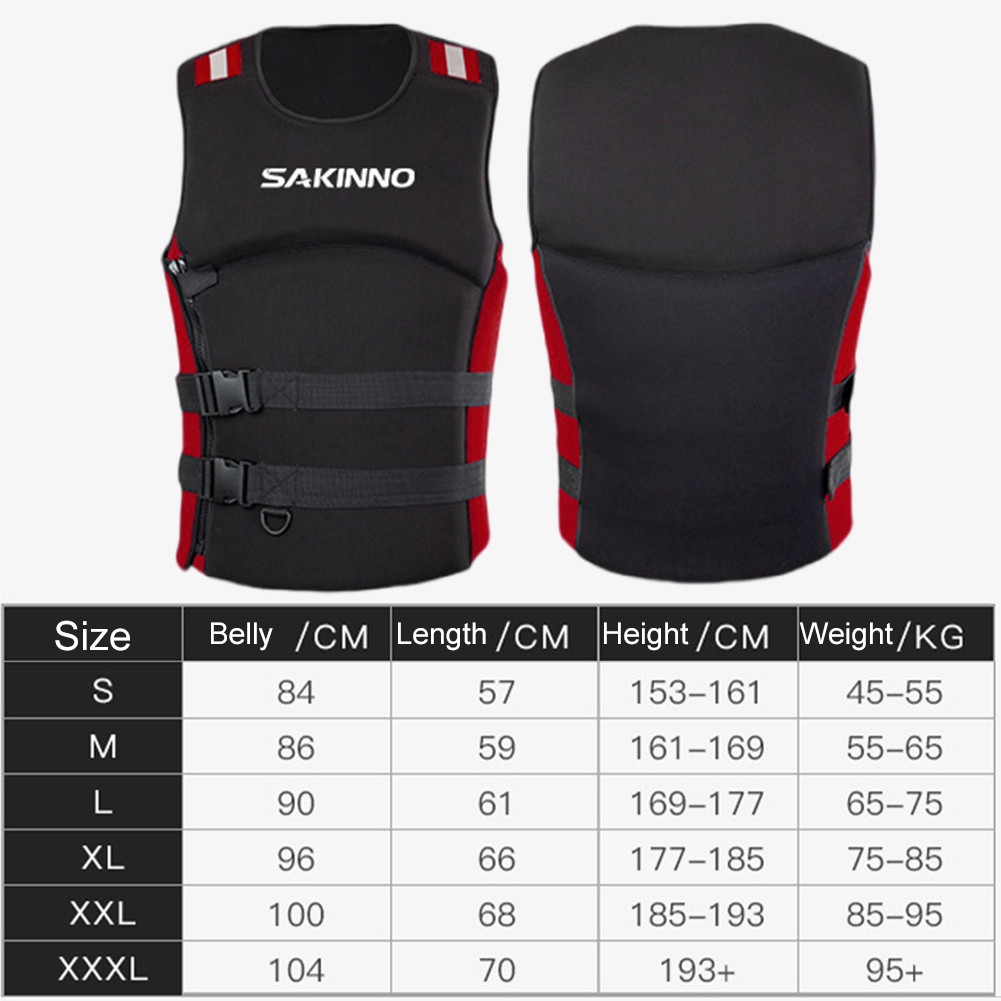 Adults Life Jacket with Reflective Strips Safety Vest Adjustable Swim ...