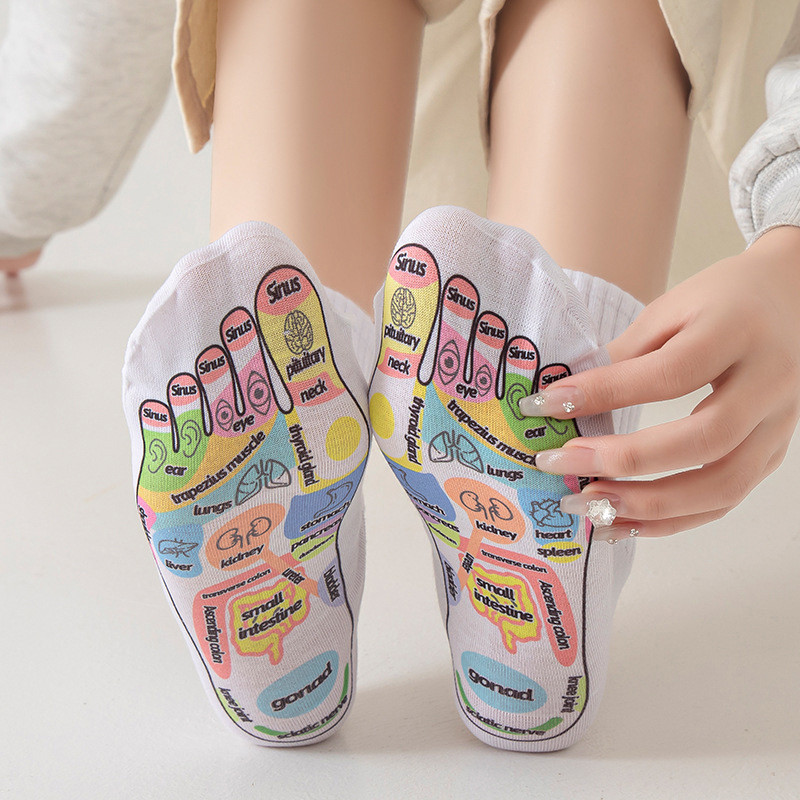 XY&HB Visceral Colorful Diagram Massage Relieve Tired Feet Socks ...