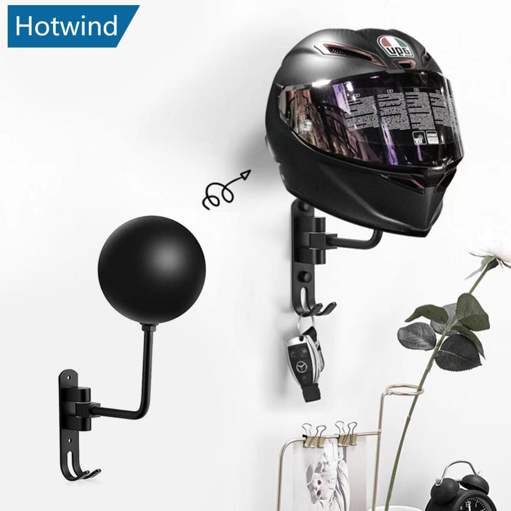 HW Motorcycle Helmet Wall Mount Rack Helmet Holder 180 Rotation Helmet ...