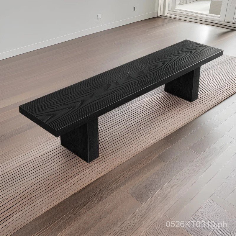 Long Bench Simple Shopping Mall Bed End Bench Home Solid Wood Modern ...