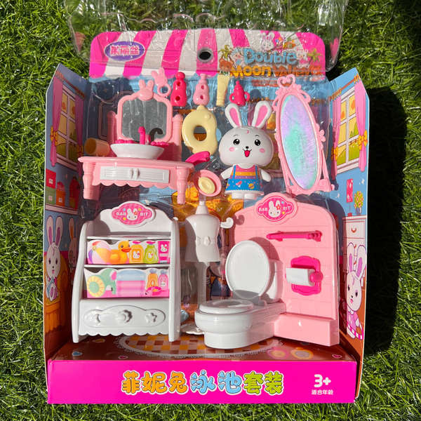 Baby's Feini Rabbit Bathroom suit Children's Floor Mirror Washstand ...