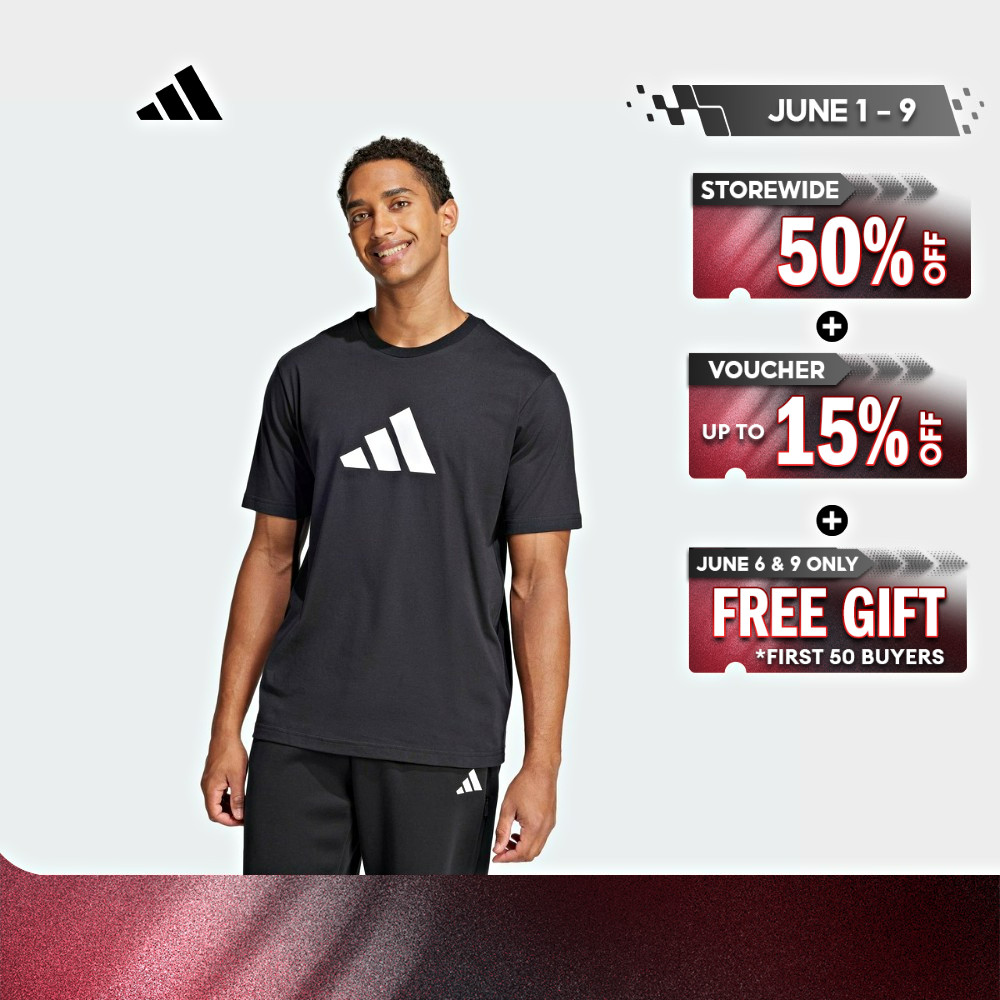 adidas Lifestyle Future Icons 3 Bar Logo Tee Men Black JI8770 | Shopee ...